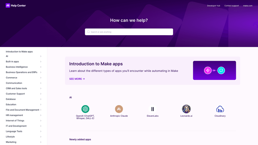 Make.com | Documentation Portals built with Archbee