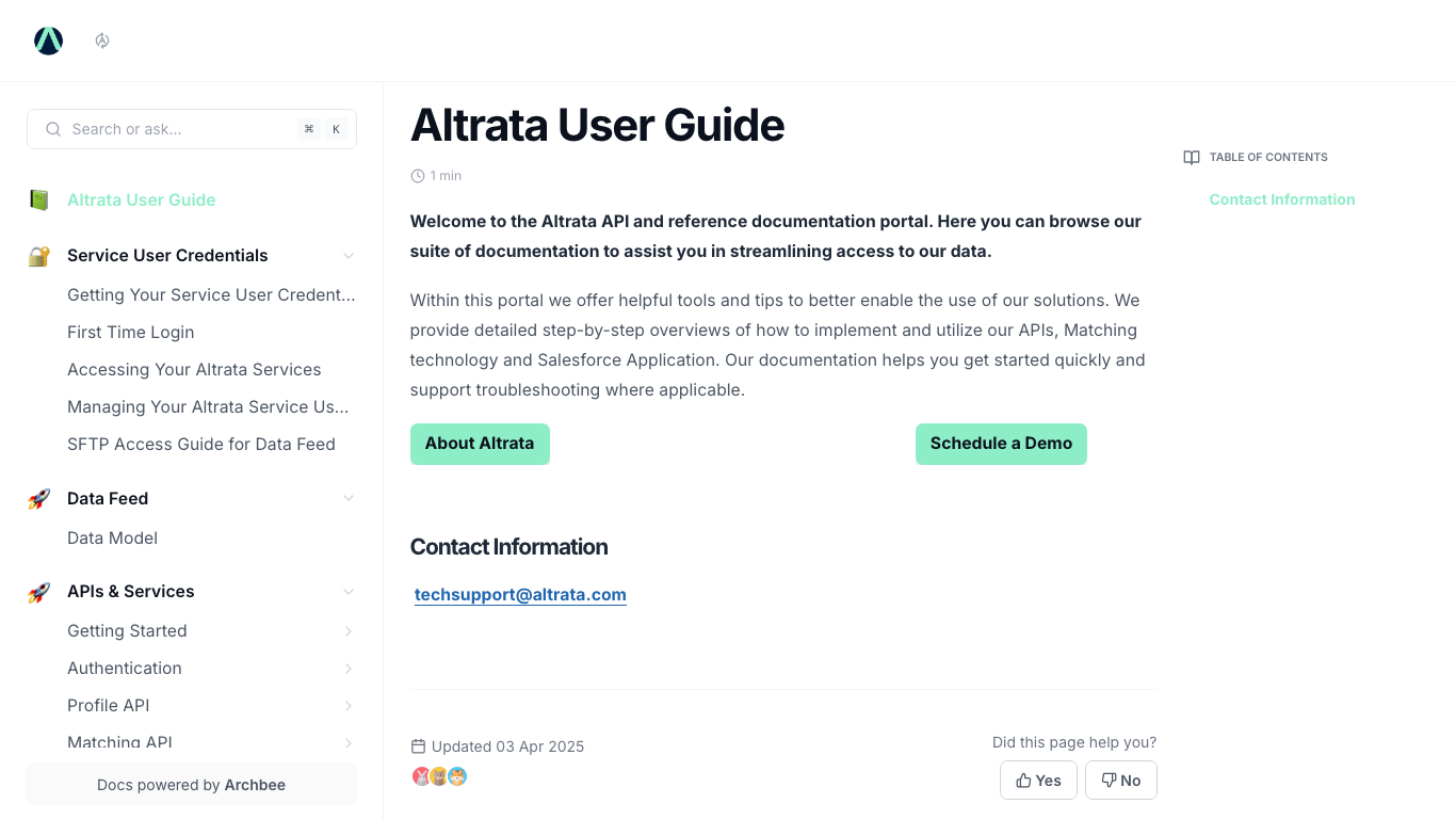 Altrata | Documentation Portals built with Archbee