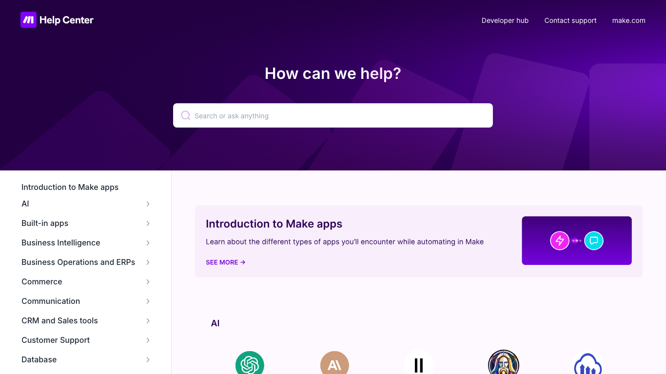 Make.com | Documentation Portals built with Archbee