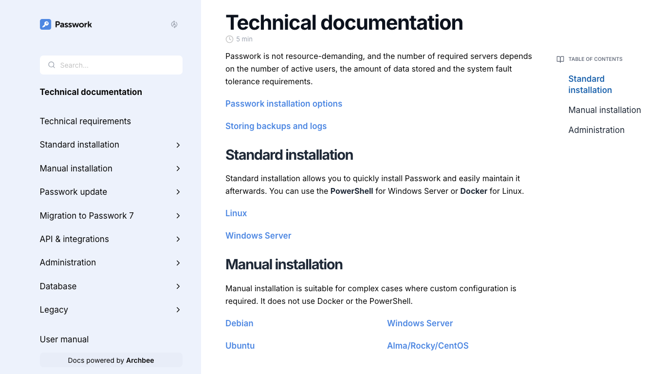 Passwork | Documentation Portals built with Archbee
