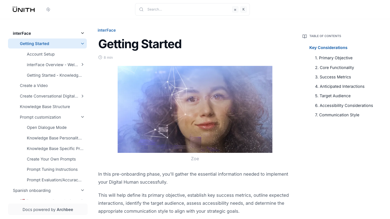 Unith | Documentation Portals built with Archbee